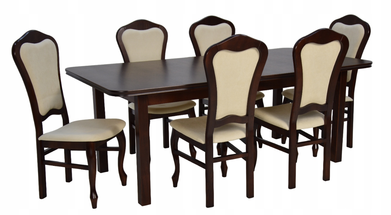 STÓŁ rozkładany do 3 METRÓW I 6 KRZESEŁ tapicerowanych styl LUDWIK ...