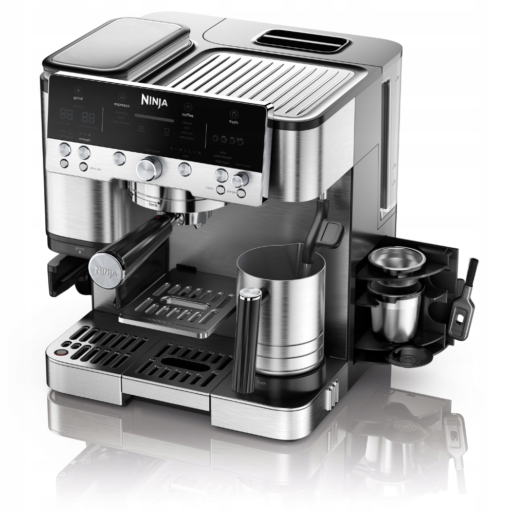 Ekspres do kawy ciśnieniowy kolbowy Ninja Luxe Cafe ES601 młynek ...