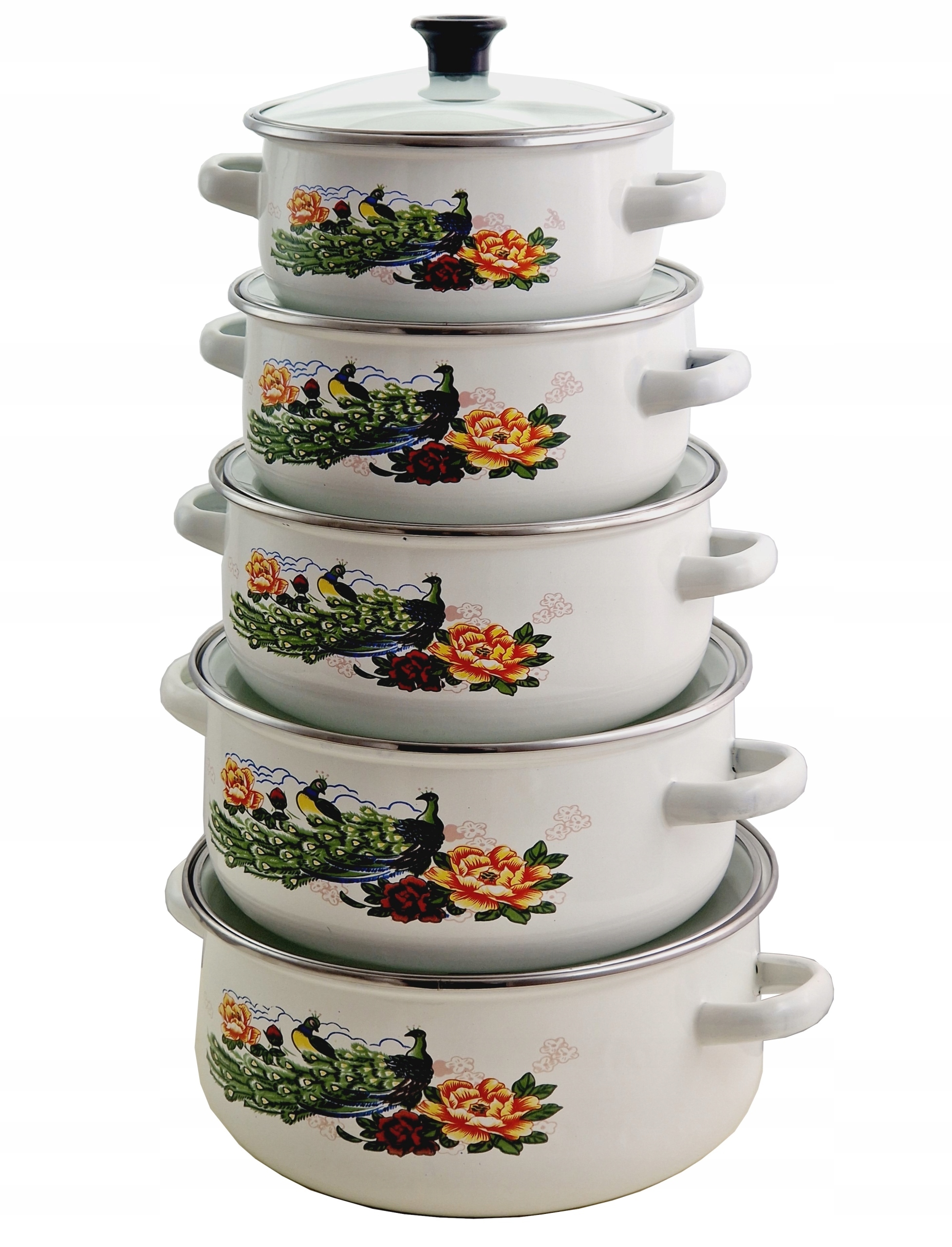 Garnki emaliowane BIAŁE Zestaw Garnków Emalia 10el 13811517755 - Allegro.pl