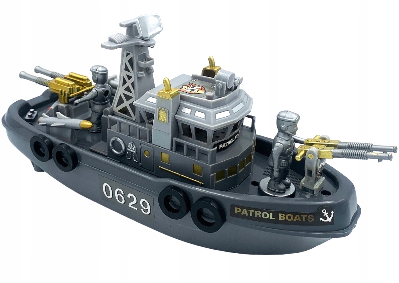 Statek wojskowy pływający po wodzie światło dźwięk (5906214894778 ...