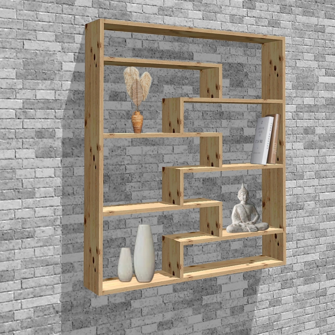 Regał wiszący ścienny, biblioteczka, półka wisząca NEMO dąb artisan ...