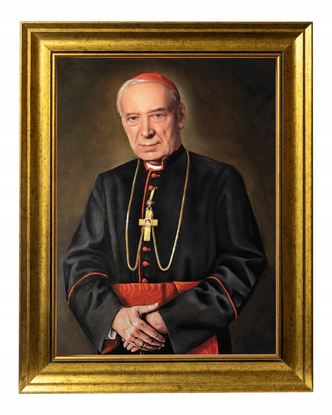 KARDYNAŁ STEFAN WYSZYŃSKI | OBRAZ NA PŁÓTNIE W ZŁOTEJ RAMIE 30X40 ...