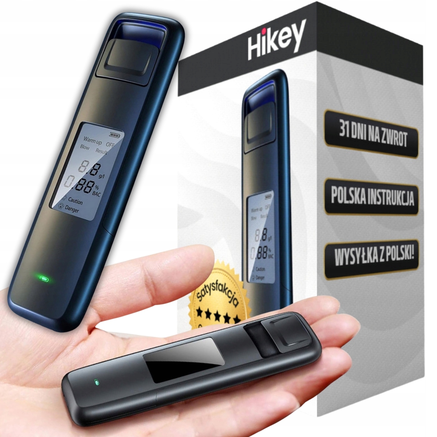 Alkomat Hikey bezustnikowy półprzewodnikowy LCD czarny 0-2 ...