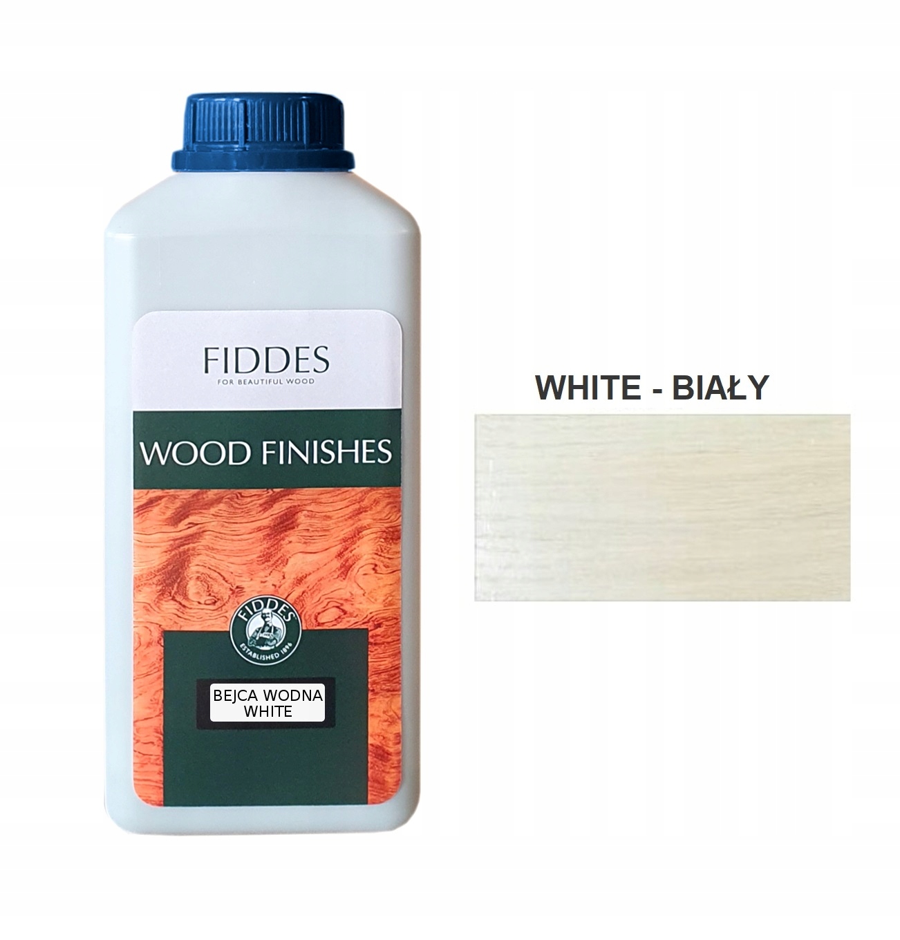 FIDDES Bejca wodna do barwienia drewna mebli WHITE biała 1L • 99.00PLN ...