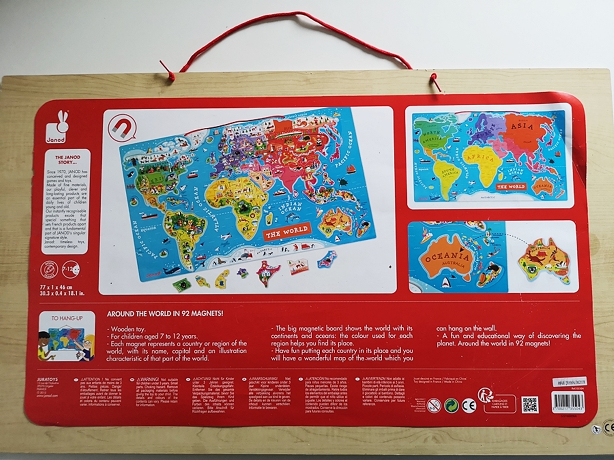 Janod Puzzle magnetyczne: mapa świata – recenzja - Allegro.pl
