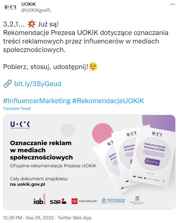UOKiK instruuje influencerów, jak powinni oznaczać reklamy - Allegro.pl