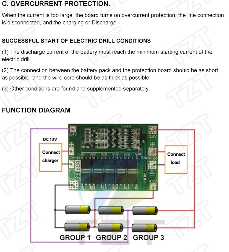 Bms 3s 60a схема подключения