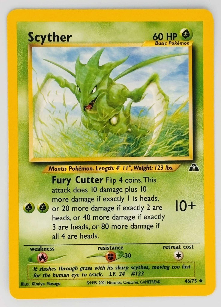 Scyther - Neo Karta Pokemon NM Holo Mocny w walce ! | Kraków | Kup teraz na Allegro Lokalnie