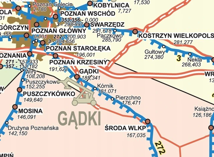 Mapa Polski Kolejowa 140x140 Skala 1:500000 | Katowice | Kup teraz na ...