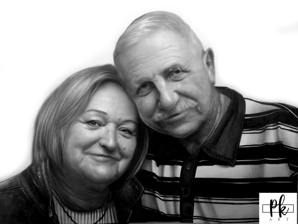 Portret ze zdjęcia na 2 osoby A4 ołówek | Oława | Kup teraz na Allegro ...