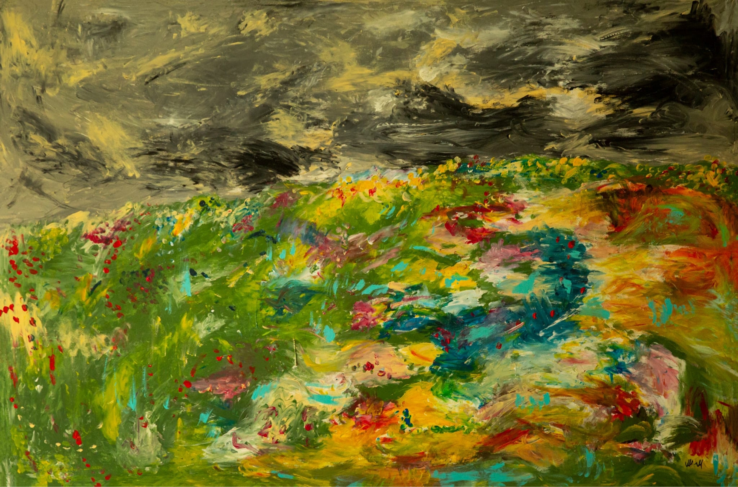 „Impresja na temat łąki i burzy” obraz ski | Kraków | Kup teraz na ...