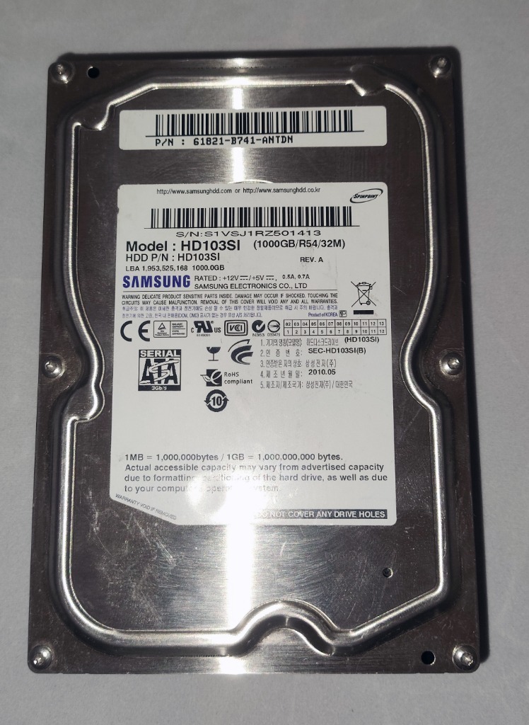 Samsung 1TB HD103SI sprawny | Gałków Mały | Kup teraz na Allegro Lokalnie