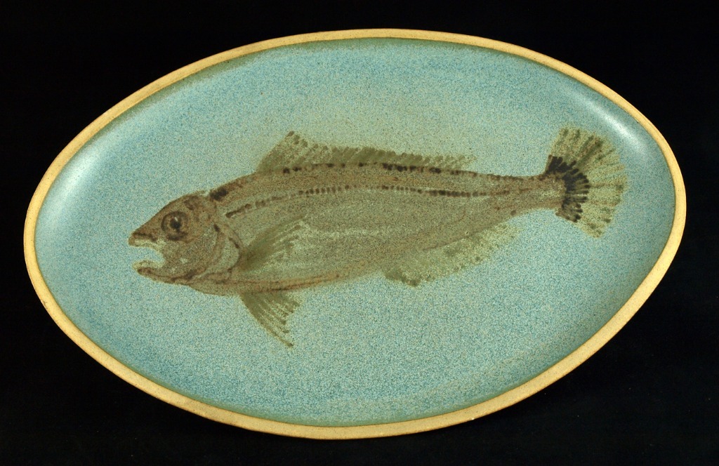 Patera ryba JERSEY POTTERY Gregory Aragon Gyotaku | Łódź | Kup teraz na ...