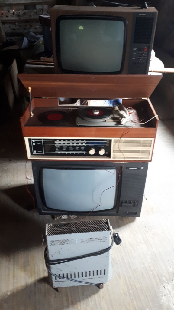 Telewizor PRL Unitra Unimor Radio adapter Ballada z Gramofonem i ...