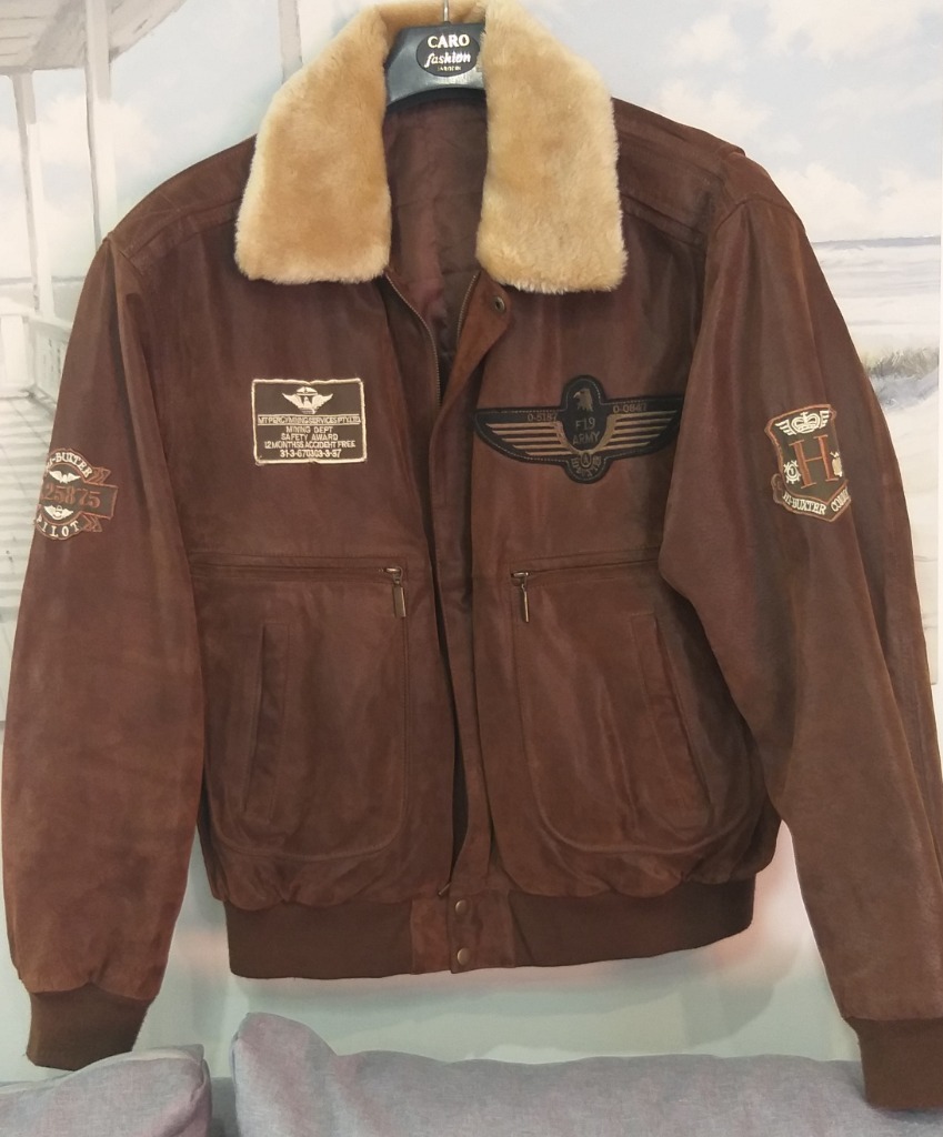 Pilotka skórzana męska F-19 skóra naturalna | Leszno | Kup teraz na ...