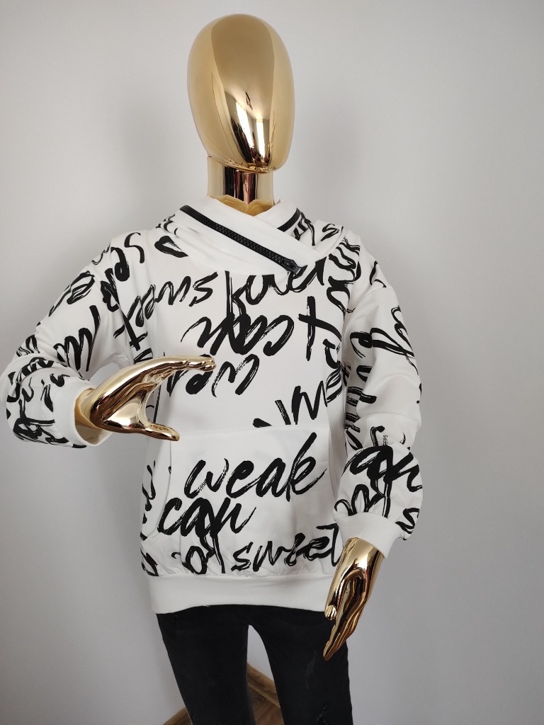 Bluza Megi collection biała litery l/xl | Biała | Kup teraz na Allegro ...