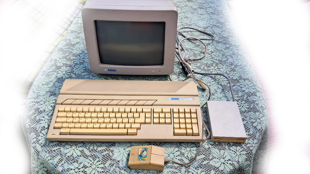 Atari 520 ST Monitor Stacja dyskietek myszka zasilacza | Żory | Kup ...