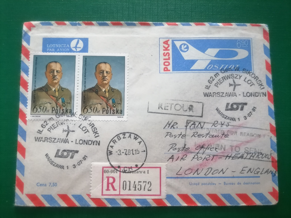 Datownik Przelot Warszawa Londyn 1981 do Londynu | Warszawa | Licytacja ... Datownik Przelot Warszawa Londyn 1981 do Londynu | Warszawa | Licytacja ...
