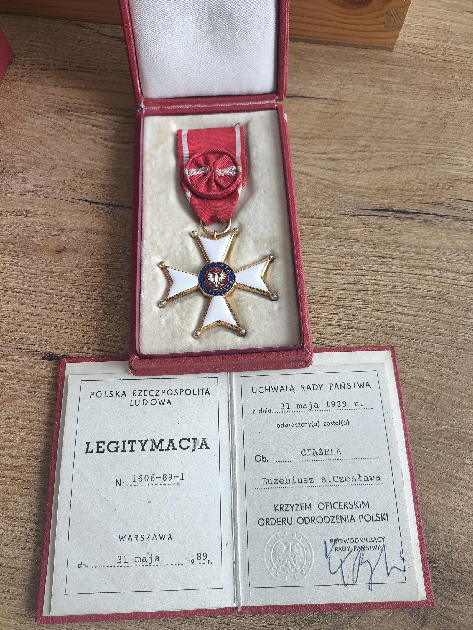 Odznaczenie Krzyż Oficerski Orderu Odrodzenia PRL legitymacja | Rokietnica | Kup teraz na ...