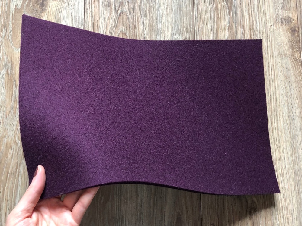 filc 5mm, wełna, kolor oberżyna, 1 arkusz | Wrocław | Kup teraz na ...