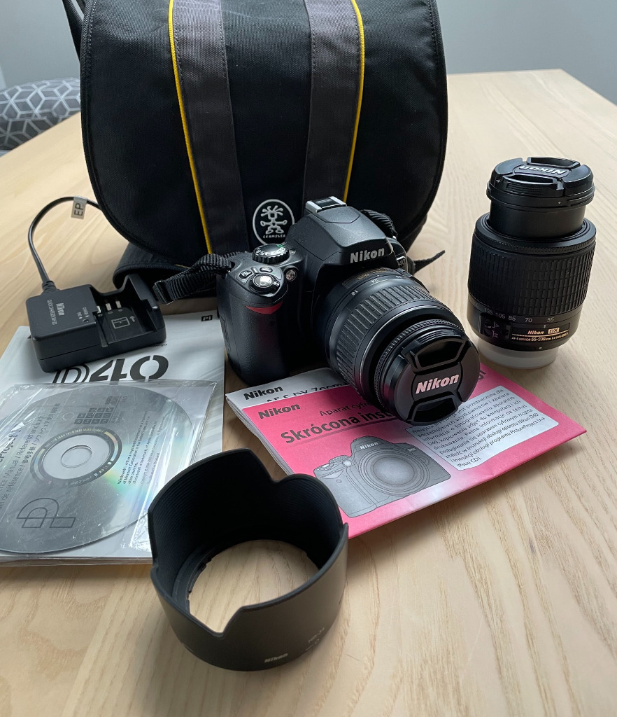 Aparat Nikon D40, 2 obiektywy i torba | Kryniczno | Kup teraz na ...