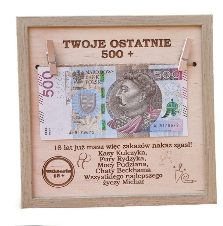 Twoje ostatnie 500+ personalizowane ramki 18+ | KOLISZOWY | Kup teraz na Allegro Lokalnie
