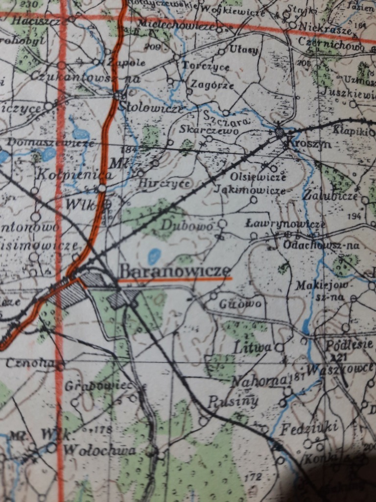 Stara mapa około 1918. Kresy wschodnie Nowogródek | Arcelin | Kup teraz ...