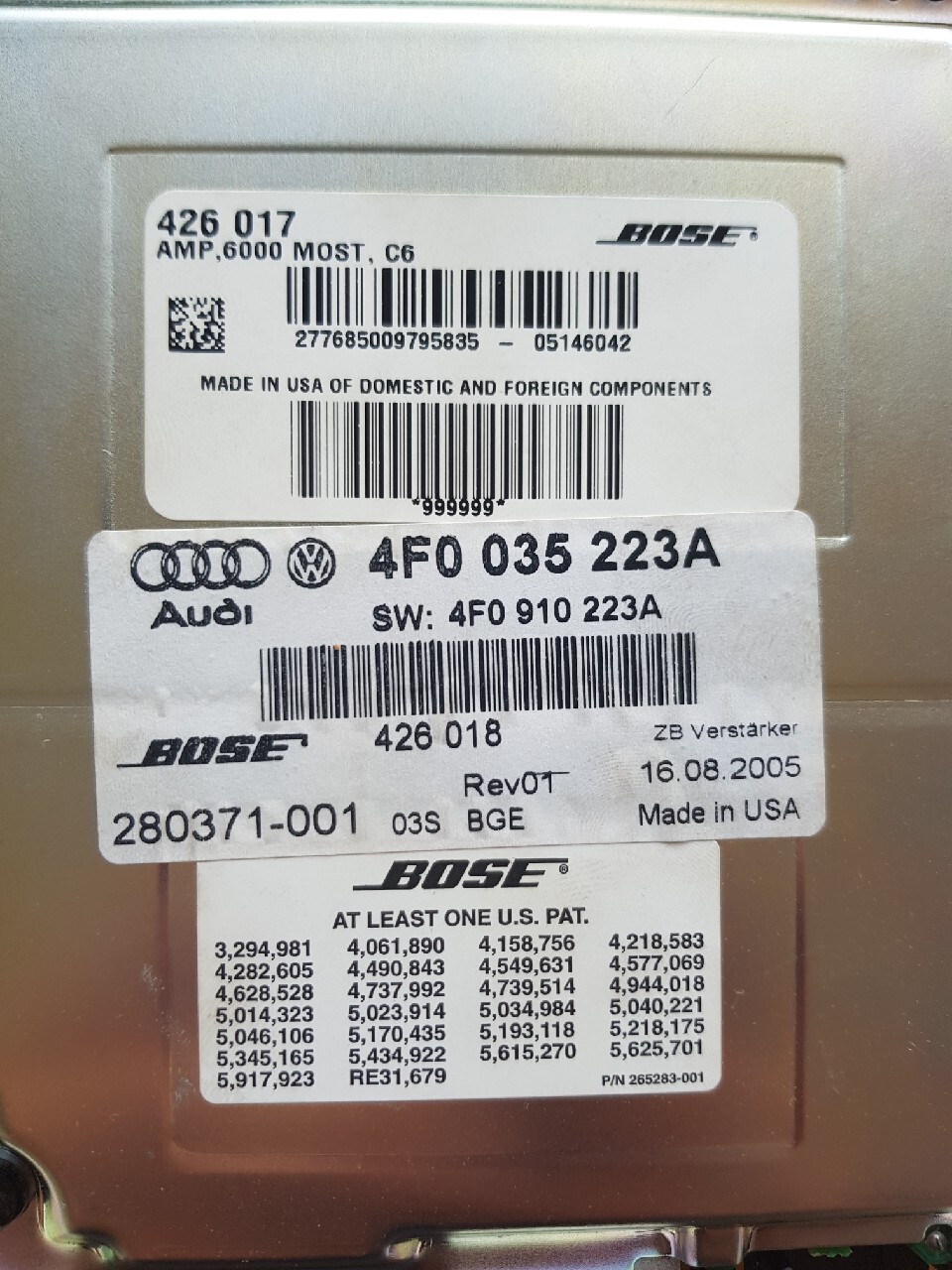 Wzmacniacz BOSE 4F0 035 223A do Audi A6 C6 | Ryki | Kup teraz na ...