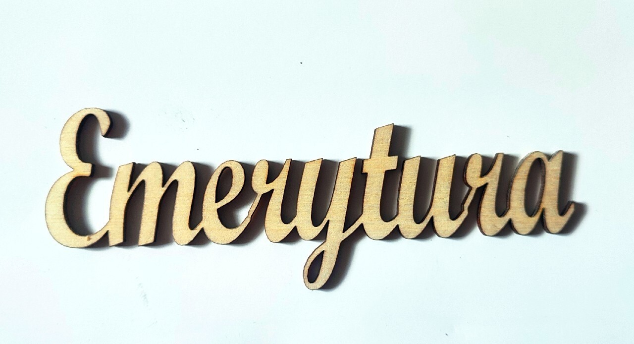 Napis Emerytura sklejka 3 mm decoupage | Łucjanowo | Kup teraz na ...