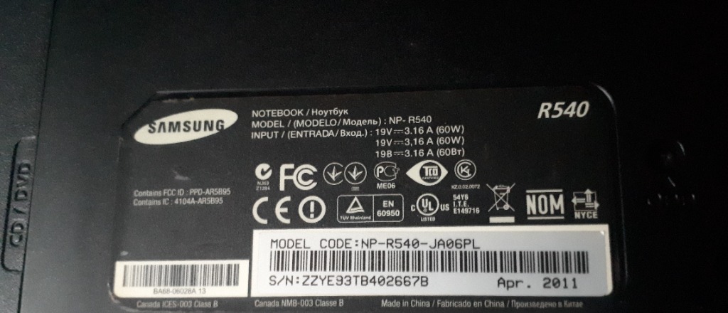 laptop Samsung r540 oryginalny windows I3 | Warszawa-wesoła | Kup teraz ...