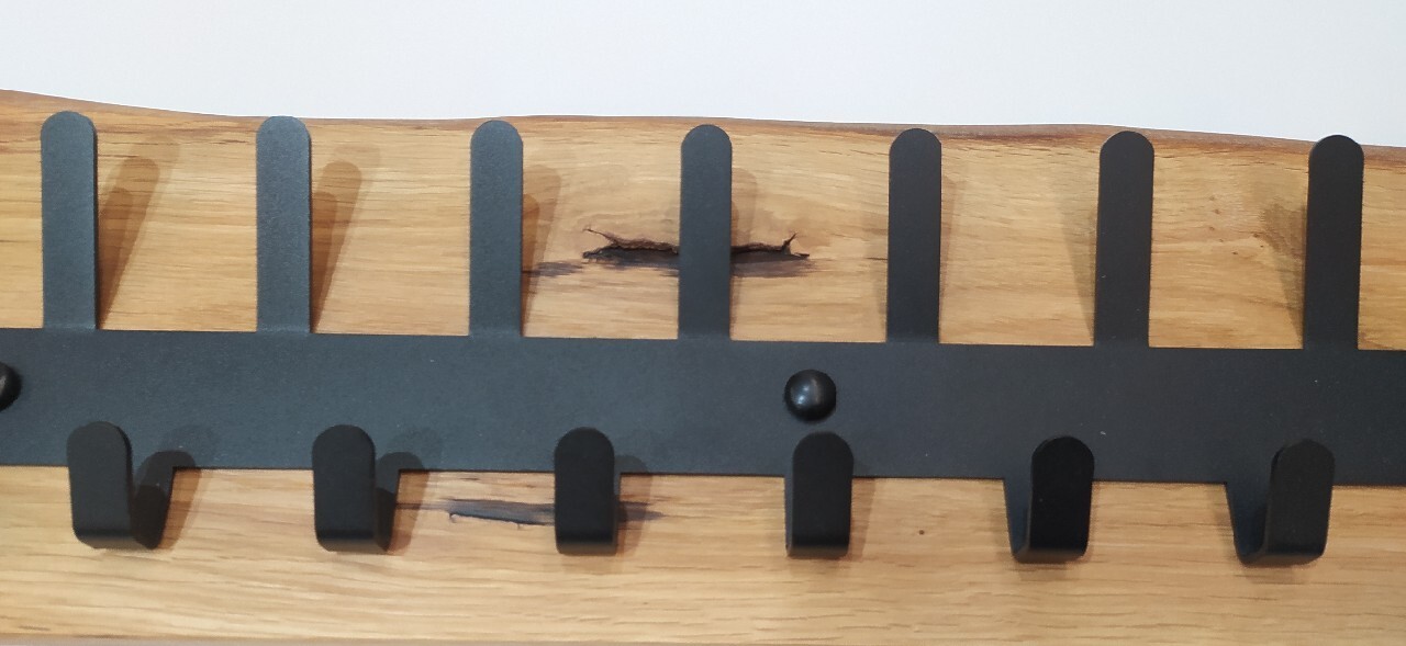 Wieszak dębowy z litej deski ma 17 haczyków | Czarne | Kup teraz na Allegro Lokalnie