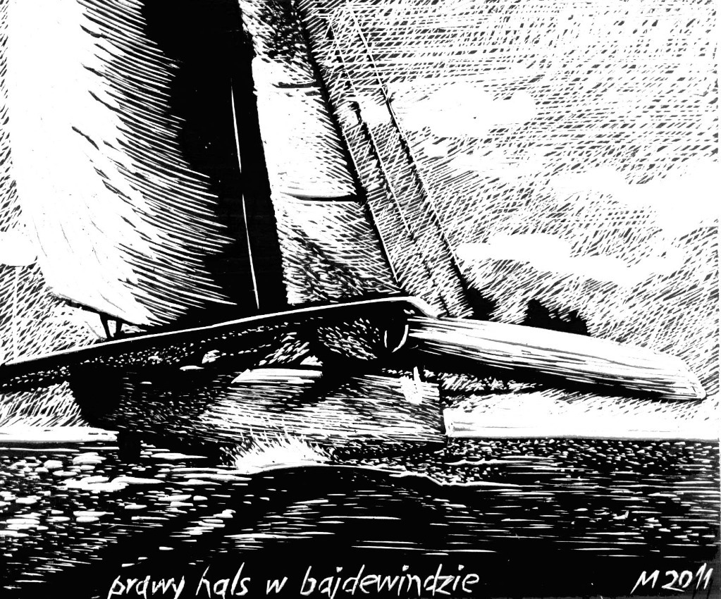 Prawy hals linoryt grafika marynistyczna | Warszawa | Kup teraz na ...