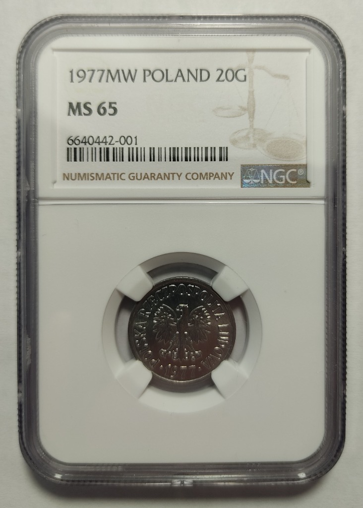 20 gr 1977, NGC MS 65, grading, druga max nota | Lublin | Licytacja na ...