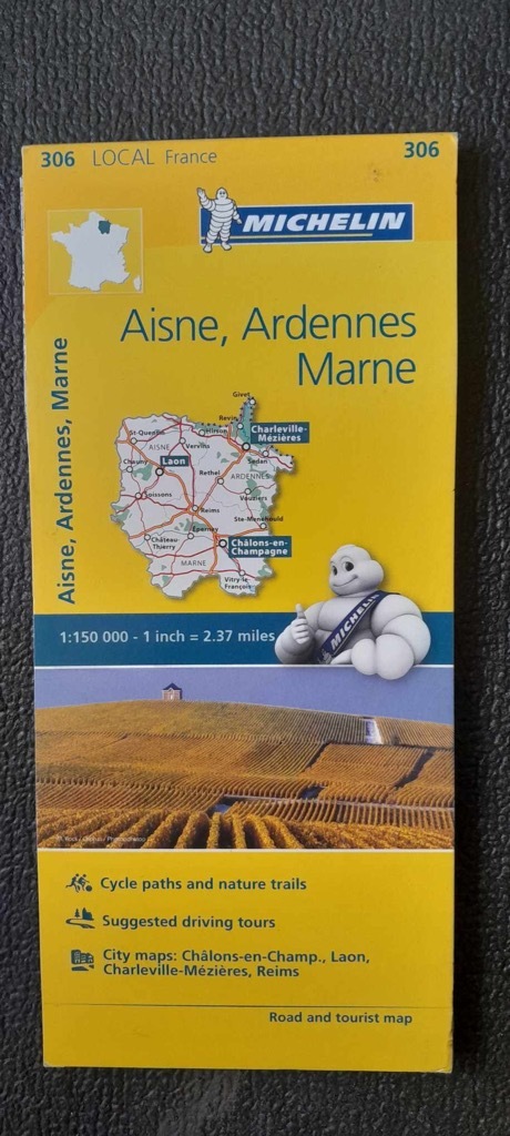 Mapa Aisne, Ardeny, Marne (MICHELIN) ENG | Warszawa | Kup teraz na ...
