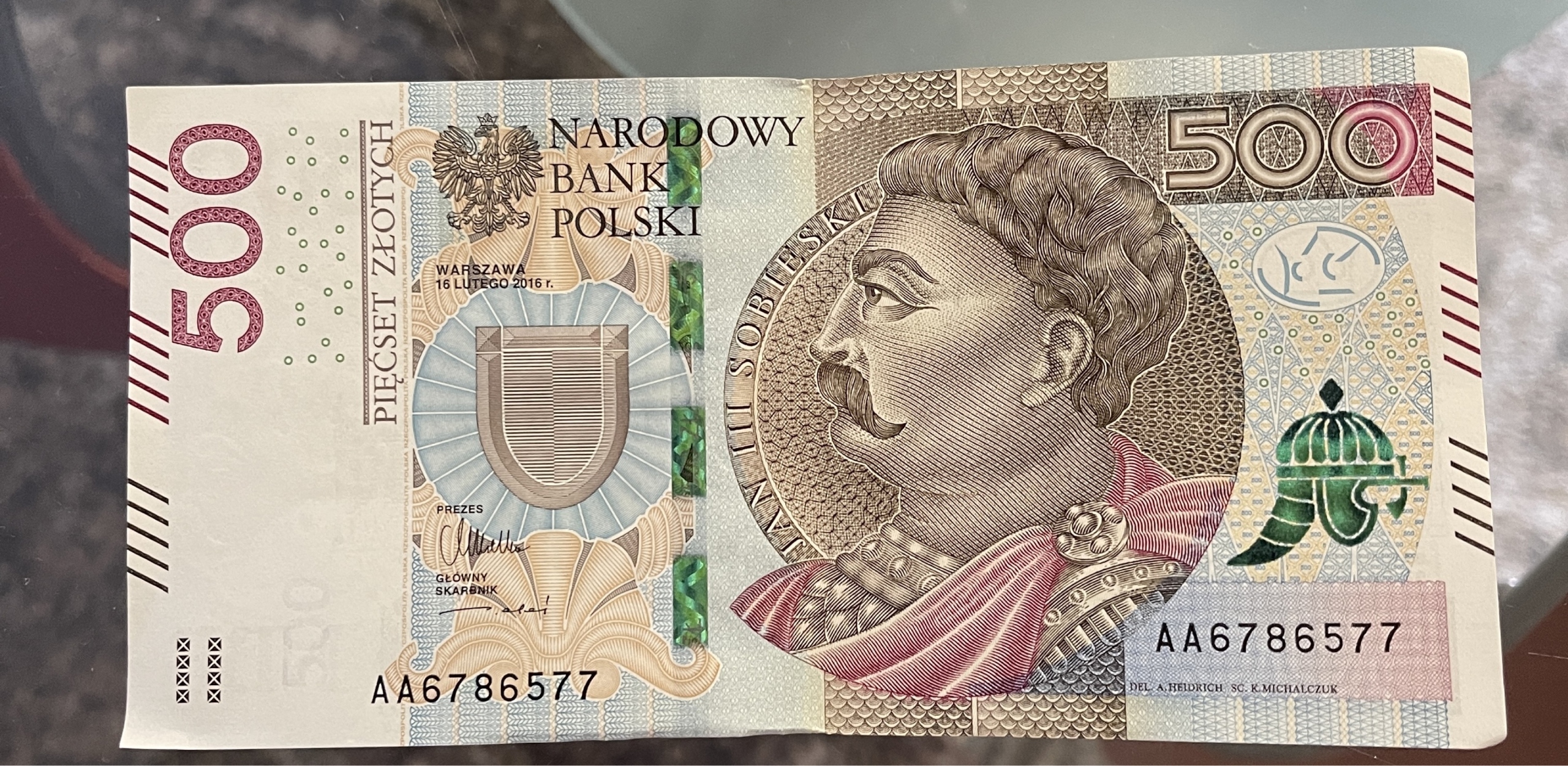 Banknot 500 zł seria AA | Trębaczew | Licytacja na Allegro Lokalnie