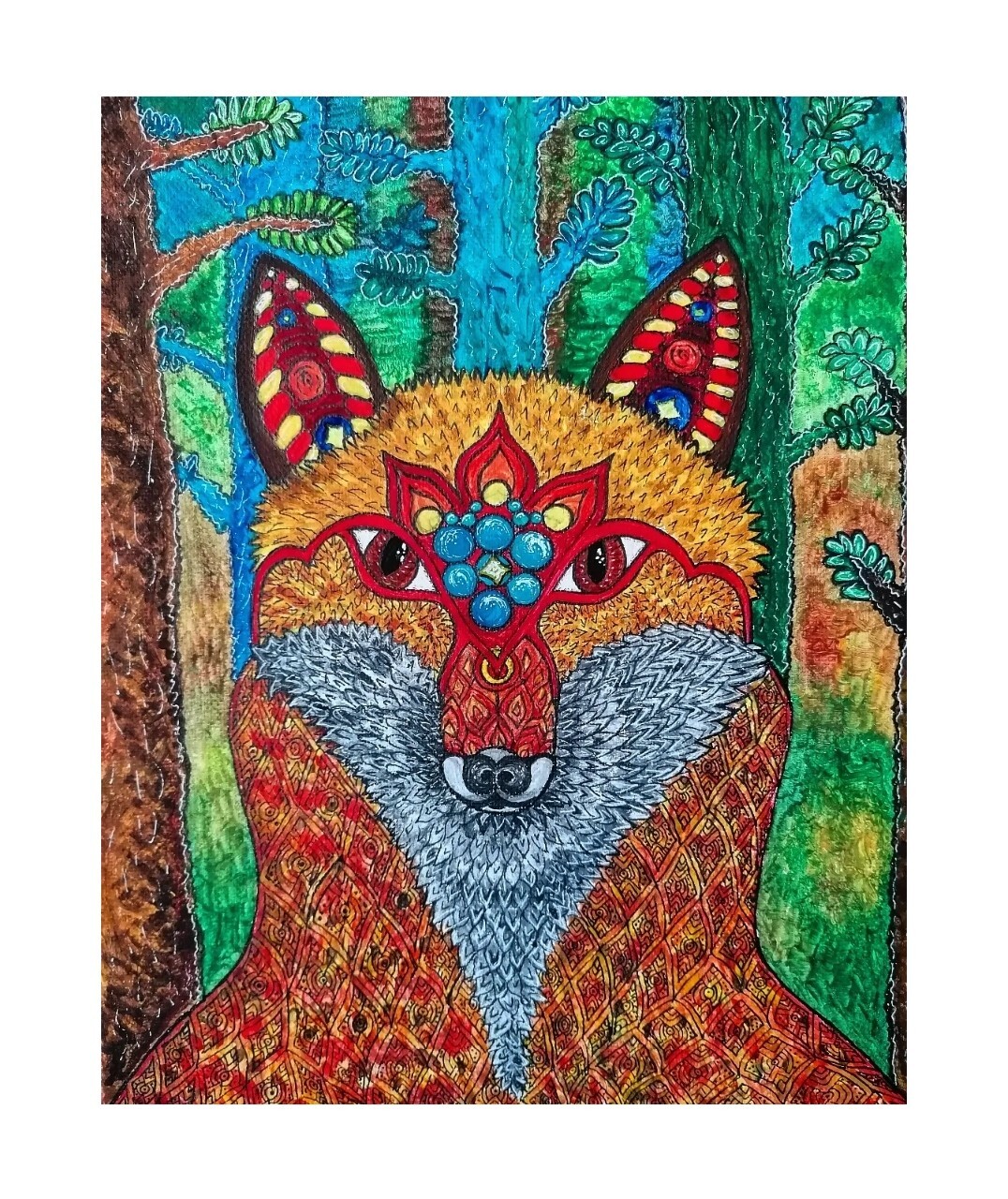 Ręcznie malowany obraz lisa | Kraków | Kup teraz na Allegro Lokalnie