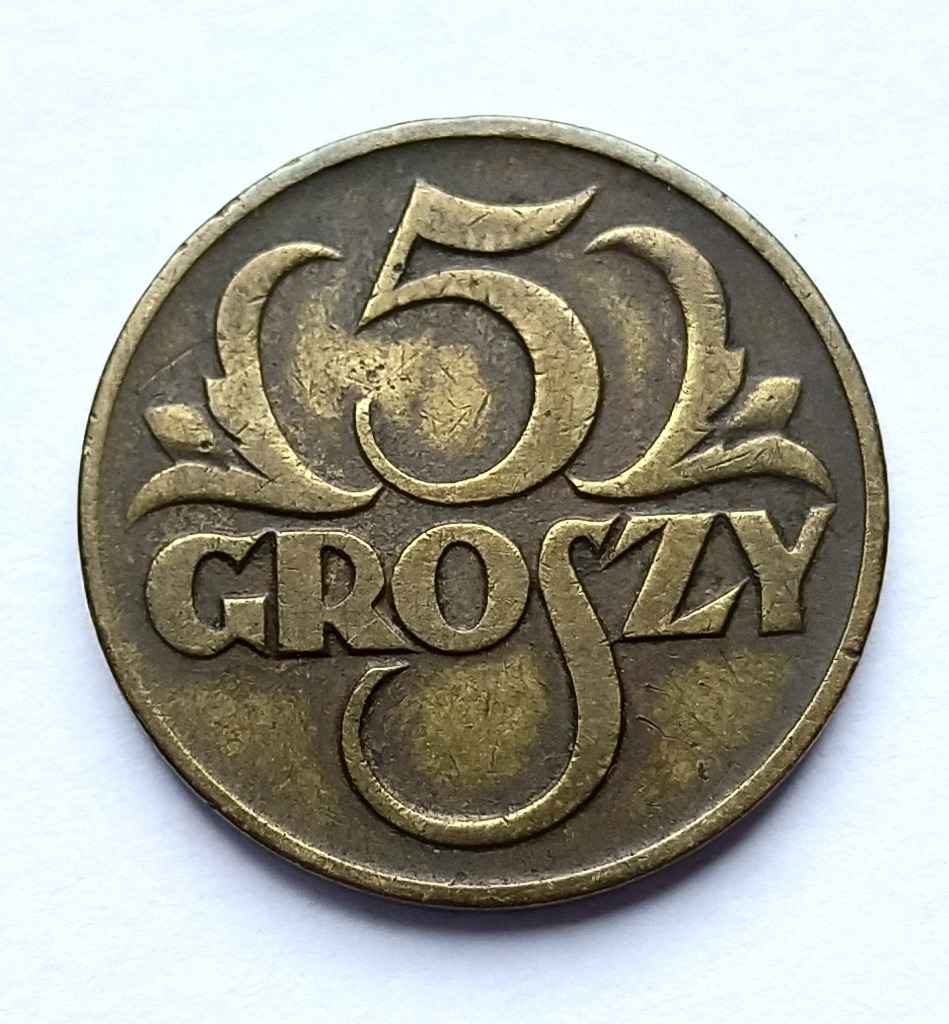 Moneta 5 groszy 1923 Rzeczpospolita Polska mosiądz | Mogilany | Licytacja na Allegro Lokalnie