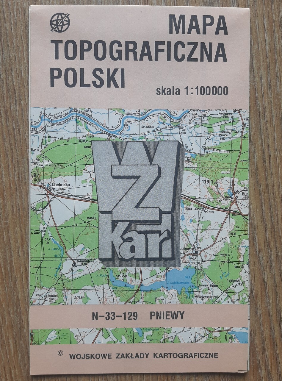 Mapa Topograficzna Polski Pniewy | Gdańsk | Kup teraz na Allegro Lokalnie