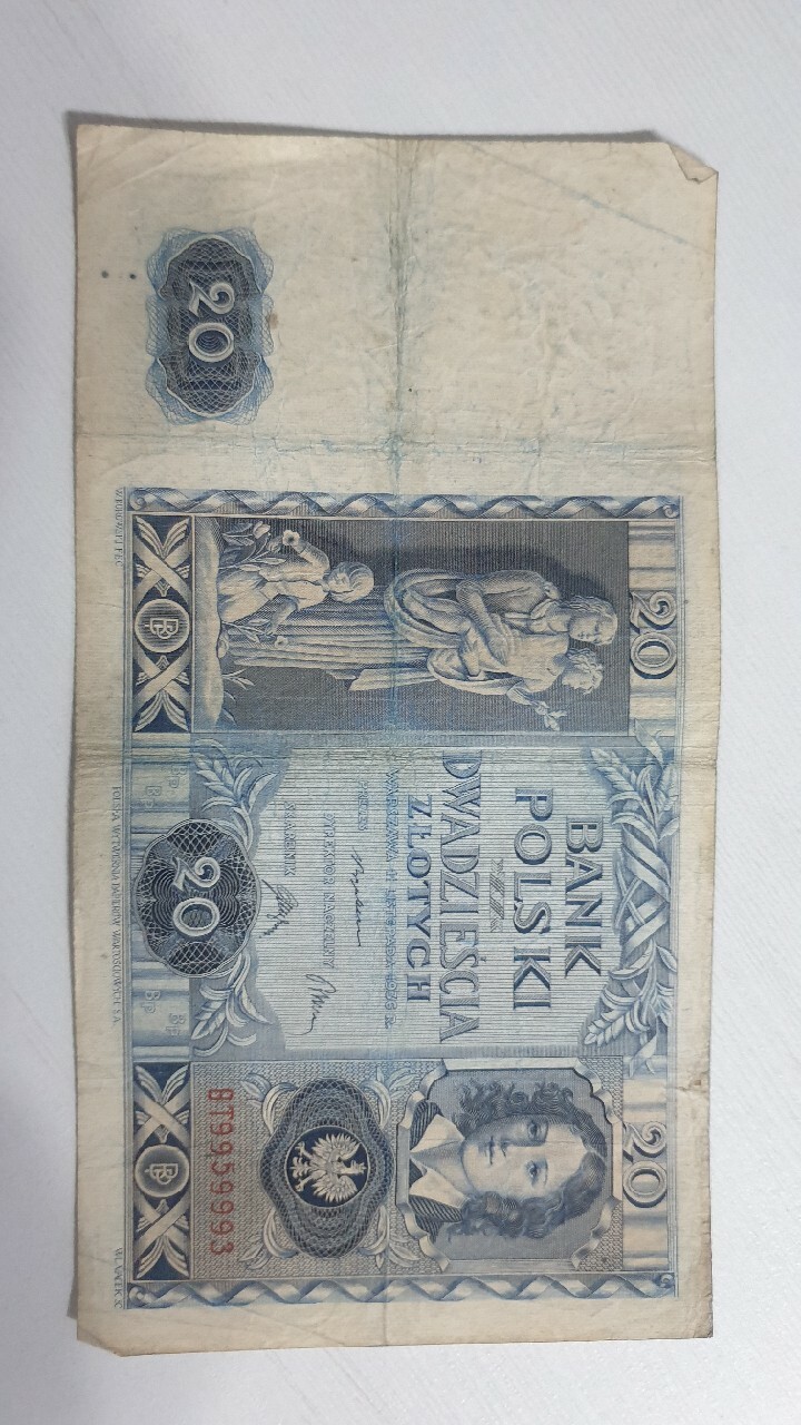 Dwa Banknoty 20zl 1936 | Łomża | Licytacja na Allegro Lokalnie