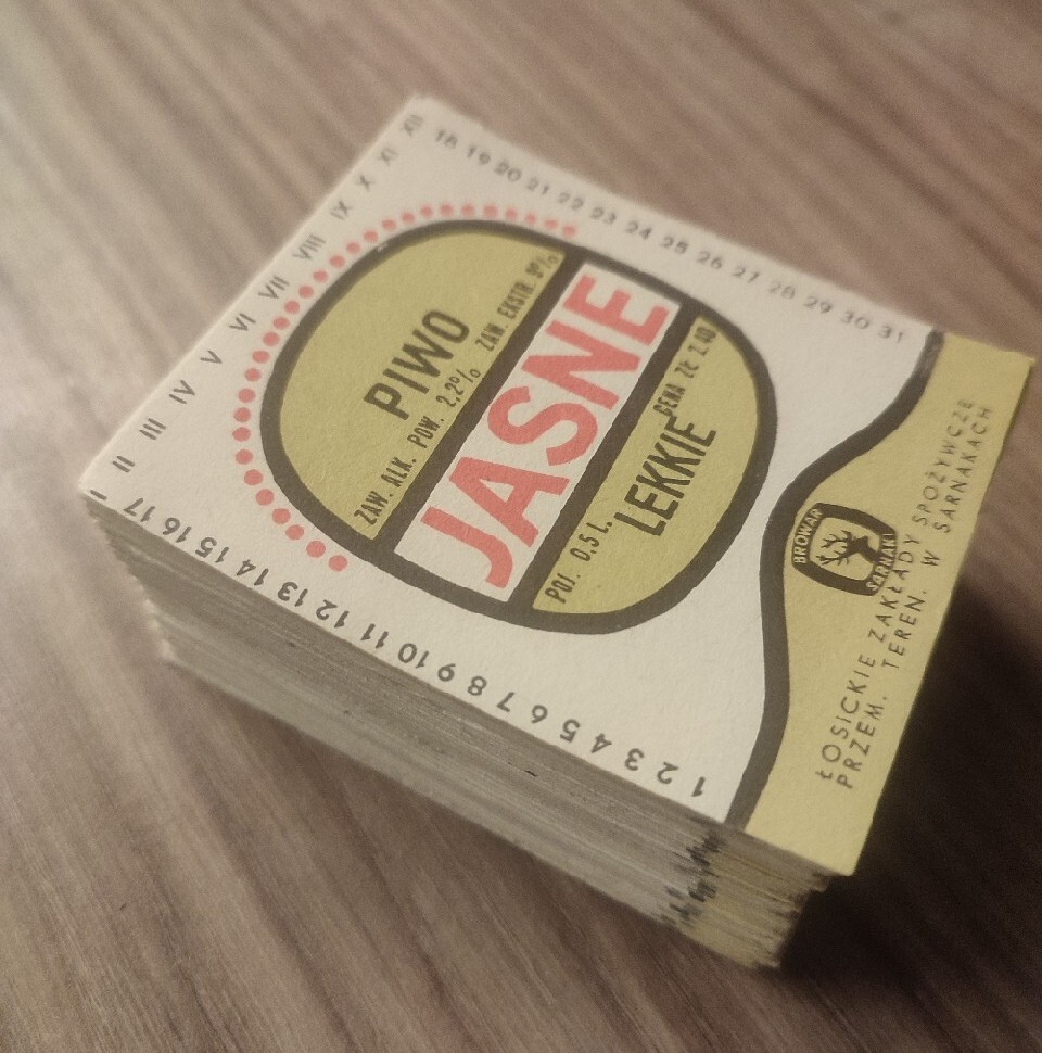 ETYKIETY PRL PIWO JASNE PEŁNE BROWAR SARNAKI OK 250 SZT | Warszawa | Kup teraz na Allegro Lokalnie