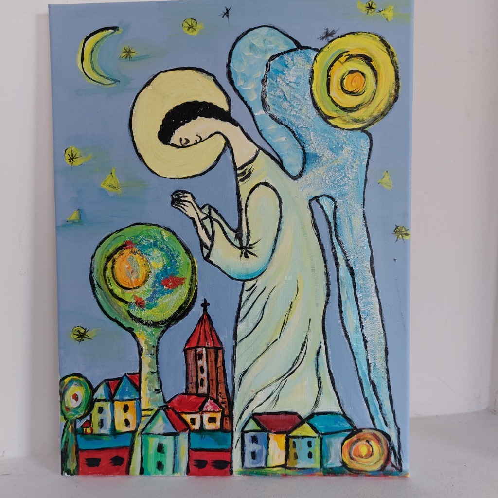 Aniol stroz obraz akryl | Gdansk | Kup teraz na Allegro Lokalnie