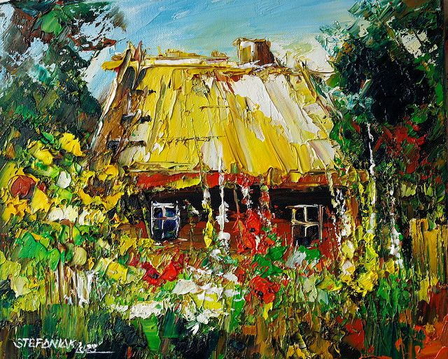 STEFANIAK "BABCINA CHATKA " 24/30 cm OBRAZ OLEJNY | Drezdenko | Kup ...