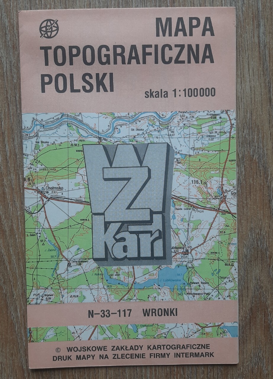 Mapa Topograficzna Polski Wronki | Gdańsk | Kup teraz na Allegro Lokalnie