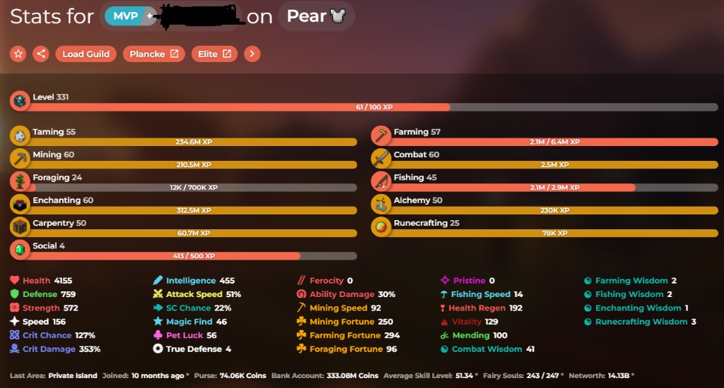 FA Konto Hypixel Skyblock - 342LVL, 15.2B NW, 51.9 SKILL AVG | Warszawa ...