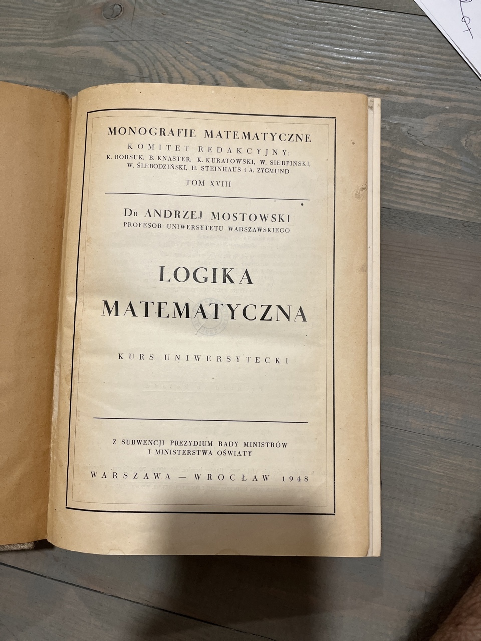 Logika Matematyczna Andrzej Mostowski 1948 | Milanówek | Kup teraz na ...