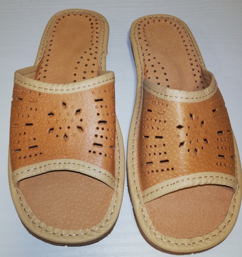 Damskie Pantofle Kapcie Ciapy Góralskie Skórzane | Lublin | Kup teraz ...