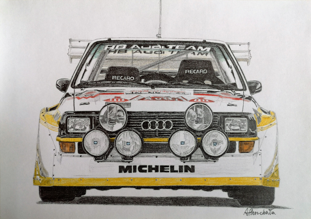 Rysunek Audi Quattro S1 grupy B format A4 | Wrocław | Kup teraz na ...