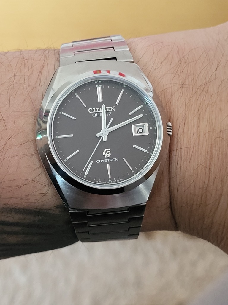 Srebrny zegarek Citizen Crystron 8630 Quartz vintage 38mm | Kraków ...