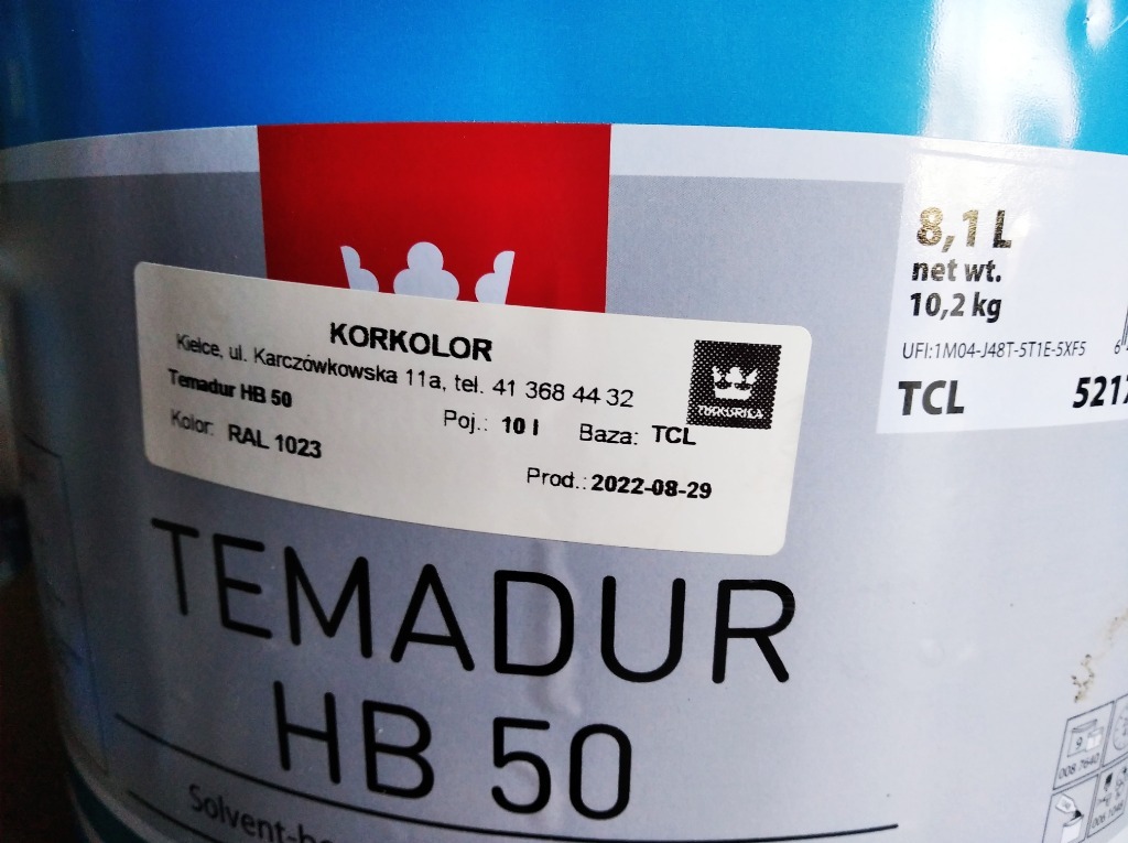 Farba Tikkurila Temadur HB 50 RAL 1023 żółta 10 L | Kraków | Kup teraz na Allegro Lokalnie