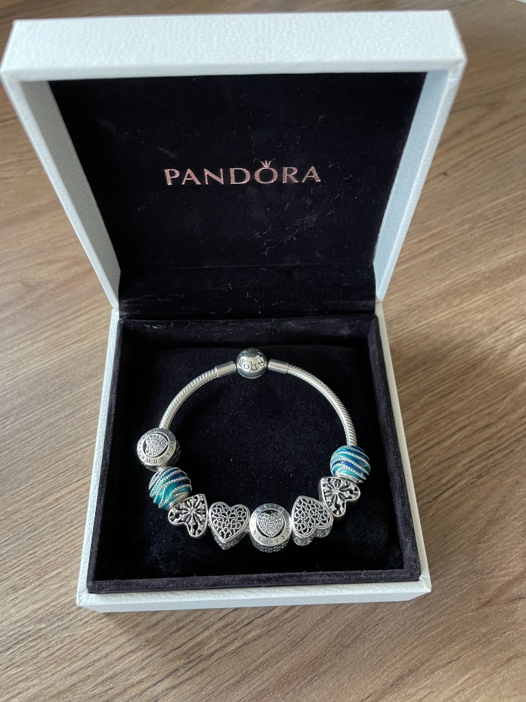 SREBRNA BRANSOLETKA PANDORA Z CHARMSAMI PANDORA | Pępowo | Kup teraz na ...